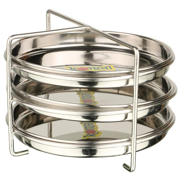 Stainless Steel Dhokla MultiPurpose Stand 3 Plates - Diamond Trading Inc